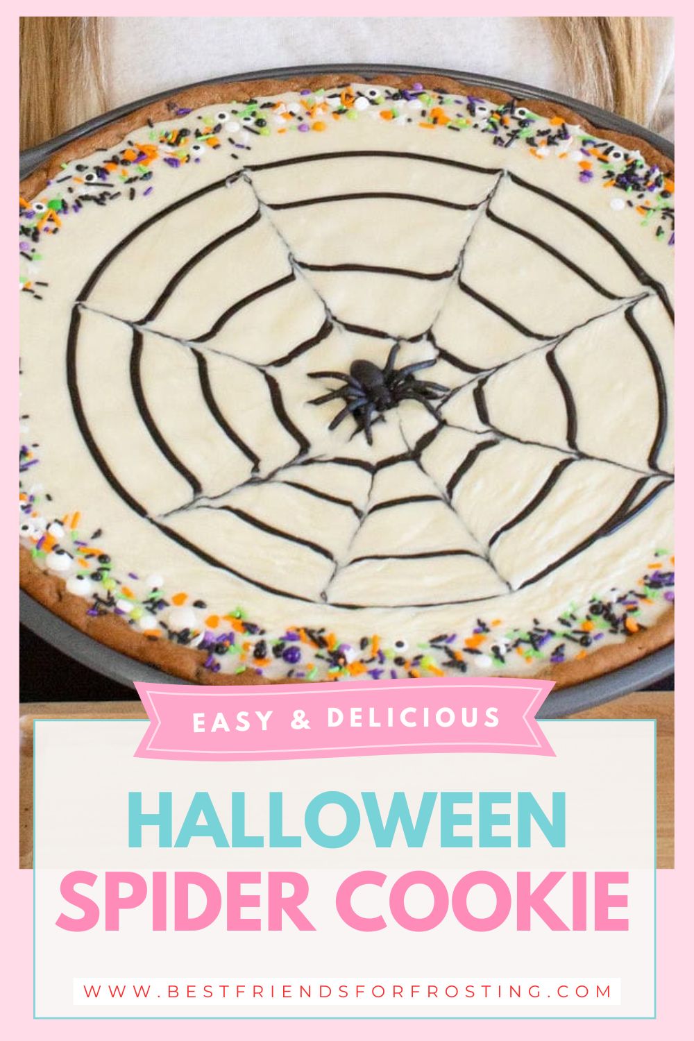 Giant Halloween Spider Web Cookie - Best Friends For Frosting